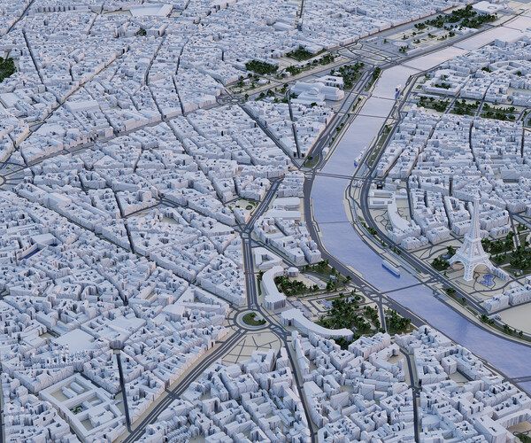ArtStation - Paris City and Surroundings 3D model | Resources