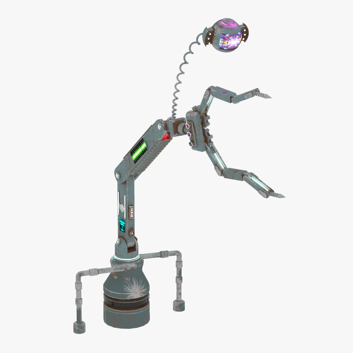 ArtStation - 3D model of scifi robot arm with light and monitor | Resources