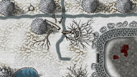 ArtStation - Snow map with den | Game Assets