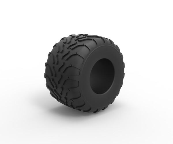 ArtStation - 3D printable Diecast Monster Jam tire 11 Scale 1:25 ...