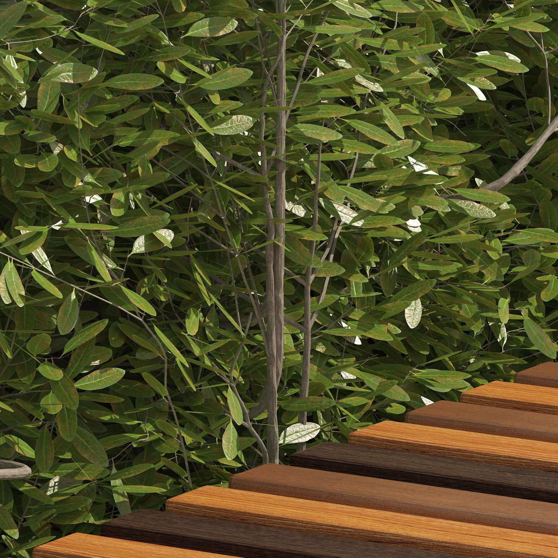 ArtStation - Outdoor Bench with shape topiary plant | Resources