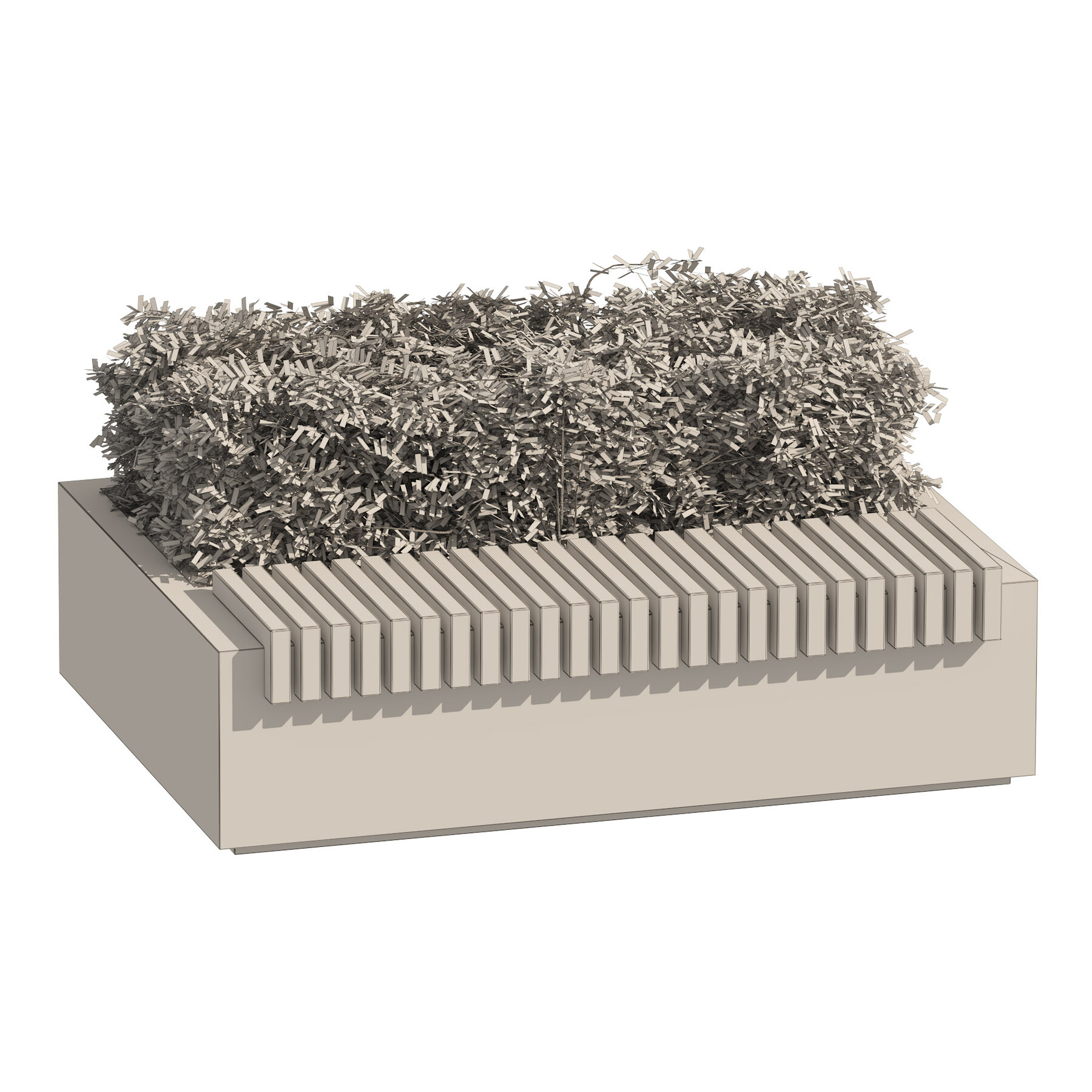 ArtStation - Outdoor Bench with shape topiary plant | Resources