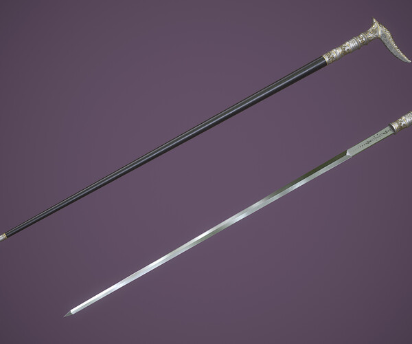 ArtStation - Victorian cane-sword | Game Assets