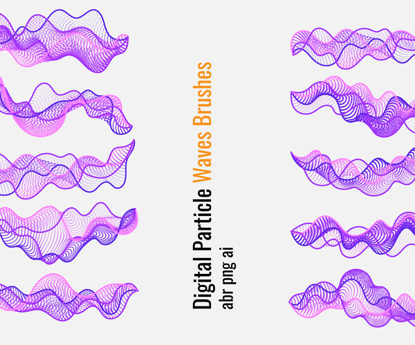 ArtStation - digital particle waves brushes abr ai png | Brushes