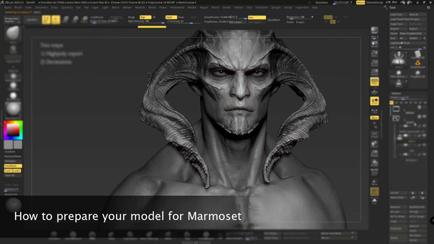 ArtStation - Full pipeline of Highpoly Character render in Marmoset 4 + Compose in PS [RUS|ENG ...