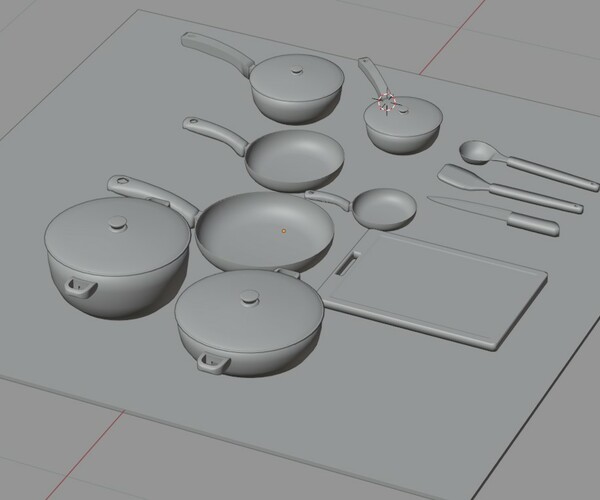 ArtStation - Kitchen Cookware Set 3D Model | Resources