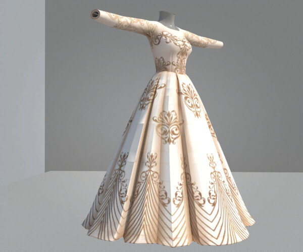 ArtStation - Big waves fold dress dress cartoon clothing suits | Game ...