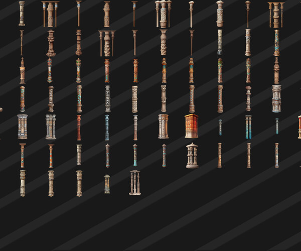 ArtStation - Grims Props - Pillar Pack 1 | Game Assets