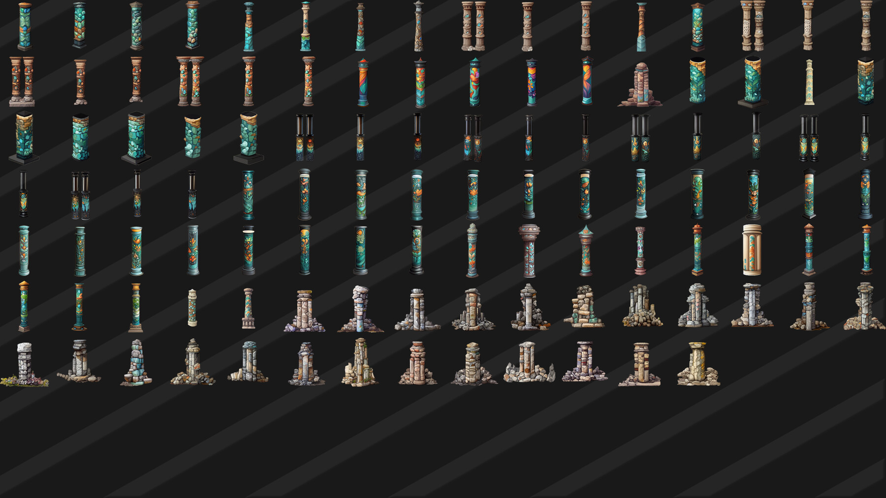 ArtStation - Grims Props - Pillar Pack 2 | Game Assets