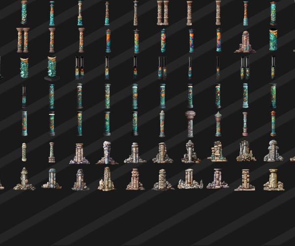 ArtStation - Grims Props - Pillar Pack 2 | Game Assets