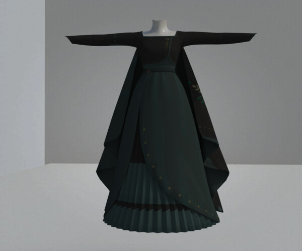 ArtStation - Black robe black bifurcate dress | Resources