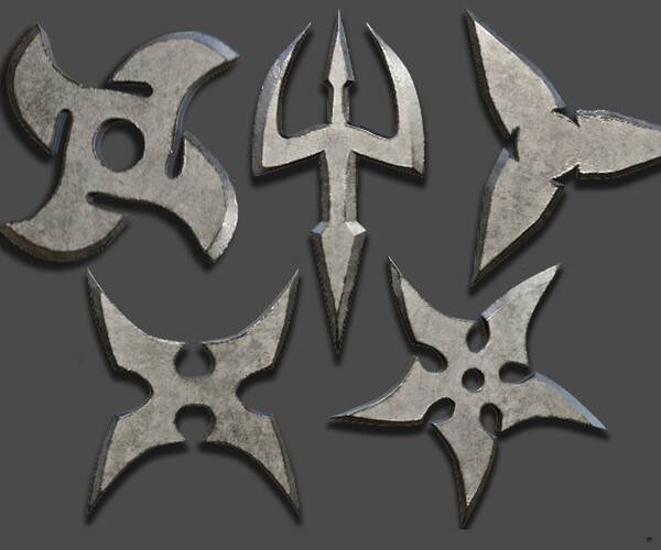 ArtStation - 25 Shuriken Models Lowpoly and Highpoly (with UV) , IMM ...