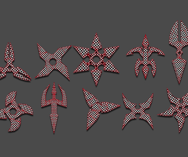 ArtStation - 25 Shuriken Models Lowpoly and Highpoly (with UV) , IMM ...