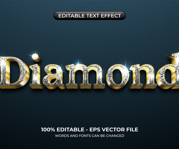 ArtStation - 3D Diamond Text Effects, EPS Template File | Artworks
