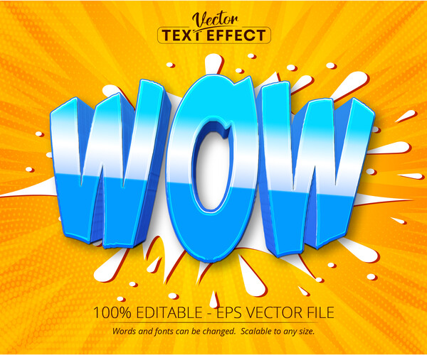 ArtStation - Wow text effect, editable cartoon text style | Artworks
