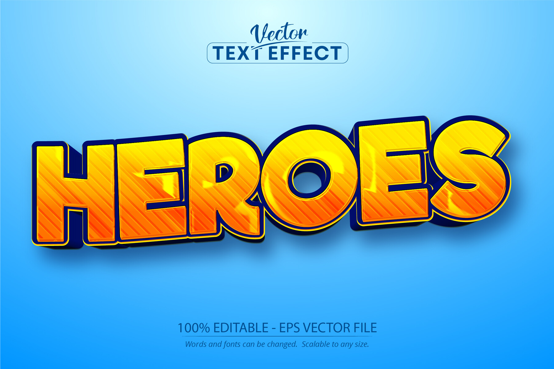 ArtStation - Heroes text effect, editable cartoon text style | Artworks