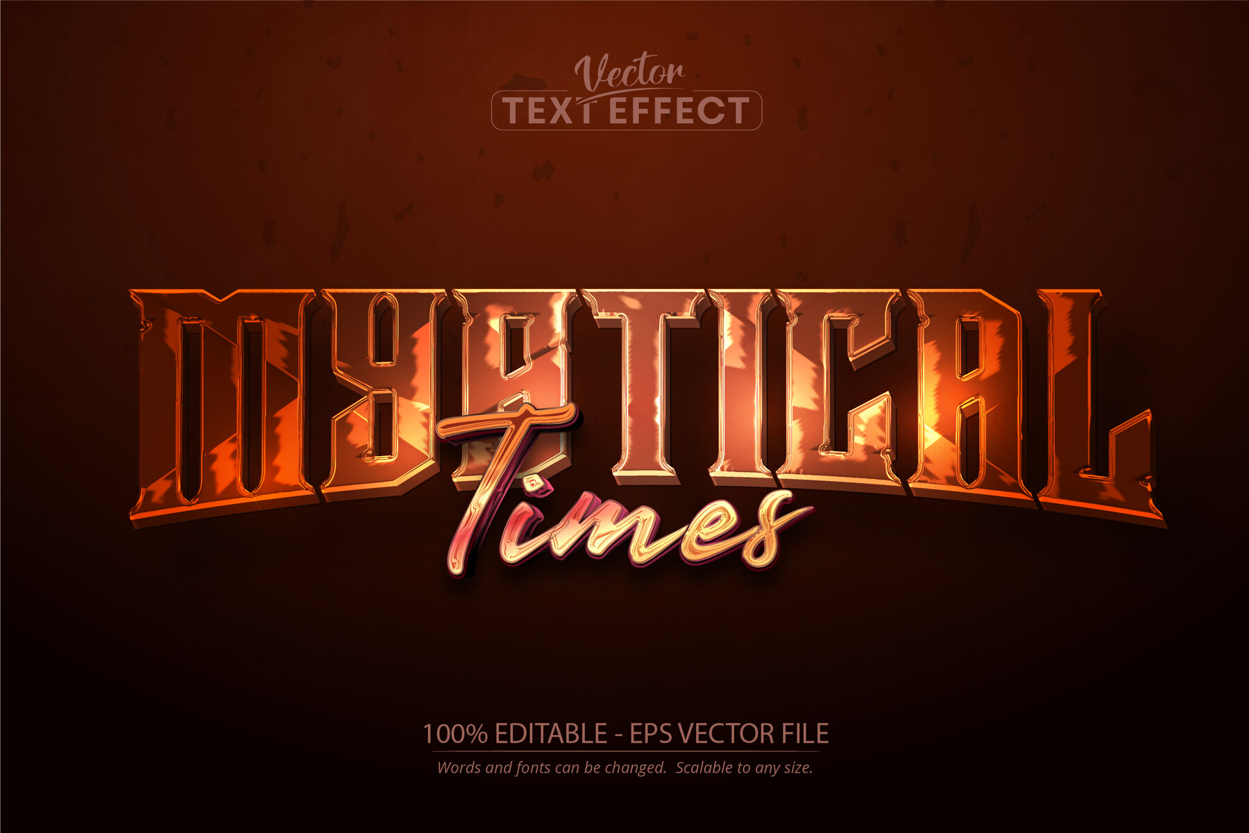 ArtStation - Medieval game text effect, editable shiny bronze text ...
