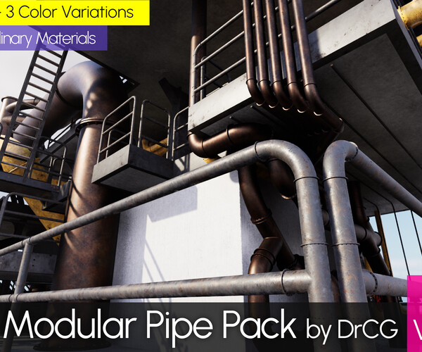 ArtStation - Modular Pipe Pack 3D Model for Unreal Engine 5 (Offshore Oil Platform - Sea/Ocean ...