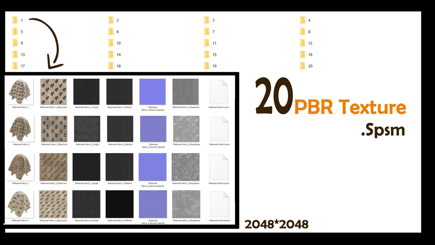 ArtStation - 20 Patterned fabric Smart material+PBR | Game Assets