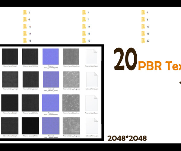 ArtStation - 20 Patterned fabric Smart material+PBR | Game Assets