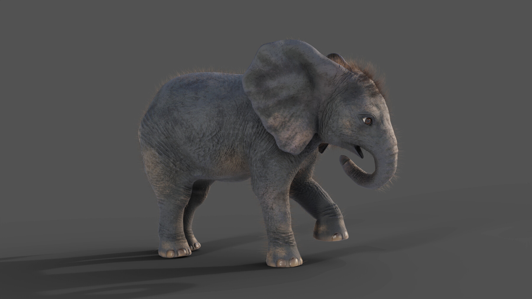 ArtStation - Fur Baby Elephant Rigged and Animation in Blender | Game ...