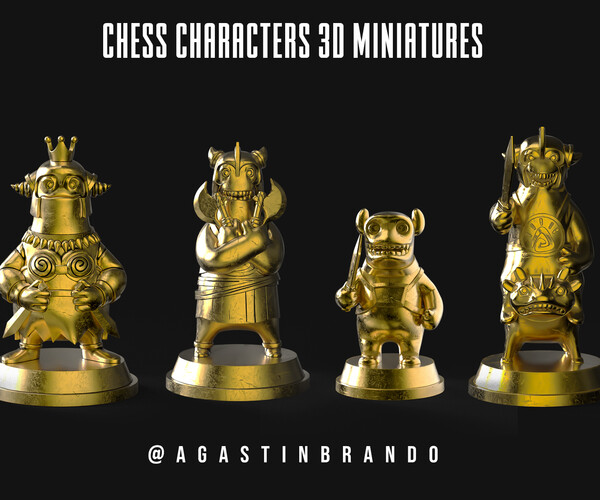 ArtStation - 3D chess set STL for 3Dprint | Resources