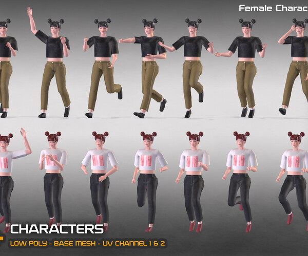 ArtStation - 150+ Female Characters -set 02 +PBR materials | Resources