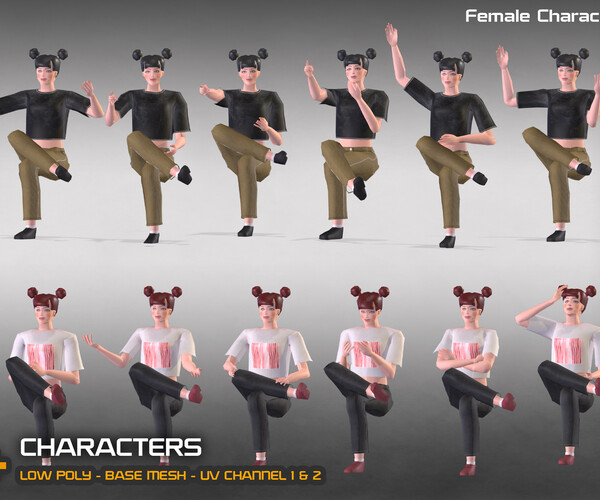 ArtStation - 150+ Female Characters -set 02 +PBR materials | Resources