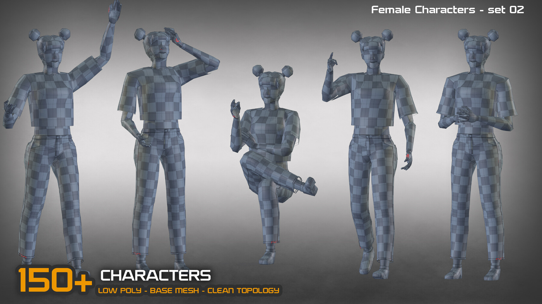 ArtStation - 150+ Female Characters -set 02 +PBR materials | Resources