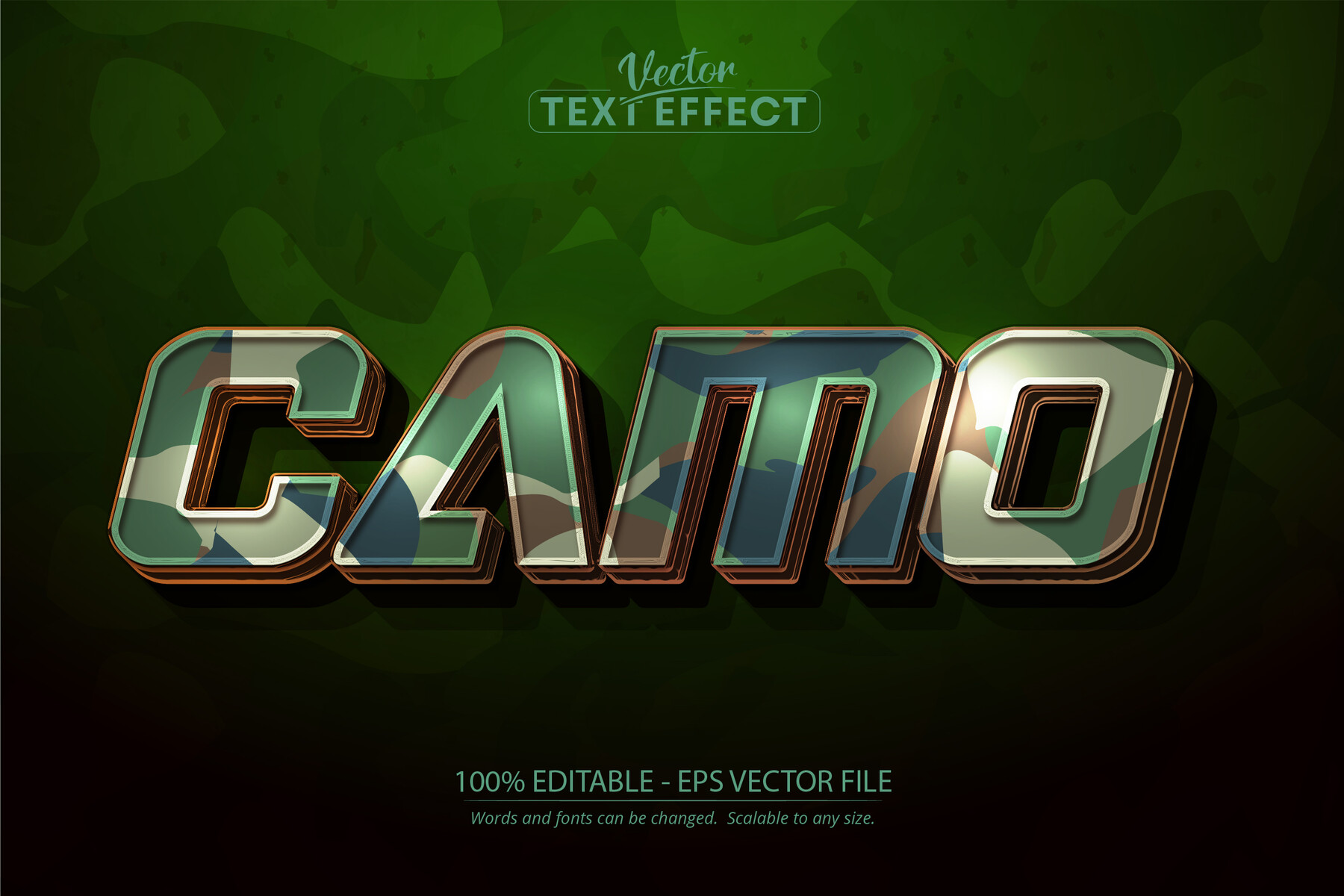 ArtStation - Camouflage text effect, editable green camouflage pattern ...
