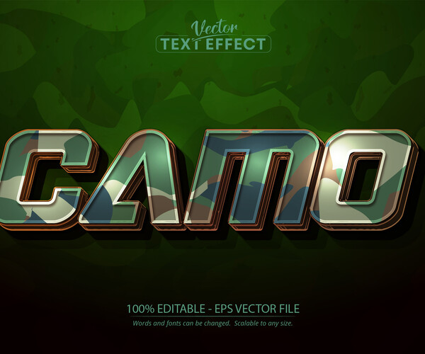 ArtStation - Camouflage text effect, editable green camouflage pattern ...