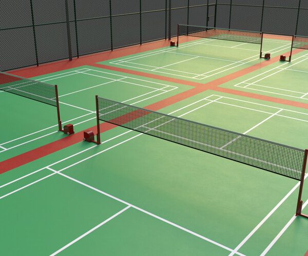 ArtStation - PBR Modular Outdoor Badminton Volleyball Court | Game Assets