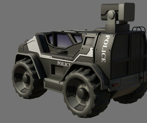ArtStation - Sci-Fi Police Vehicle - Low Poly - Game Ready - PBR | Game ...