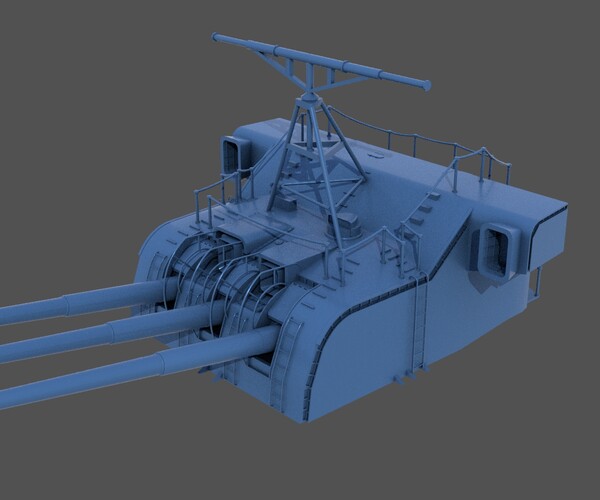 ArtStation - YAMATO Nendo Shiki turret - 1/100 scale - 3D PRINTING | Resources