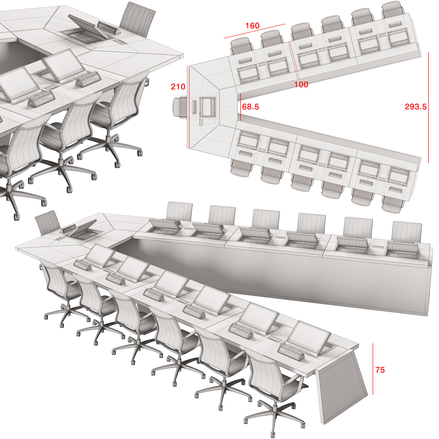 ArtStation - Conference Table Set 02 | Resources
