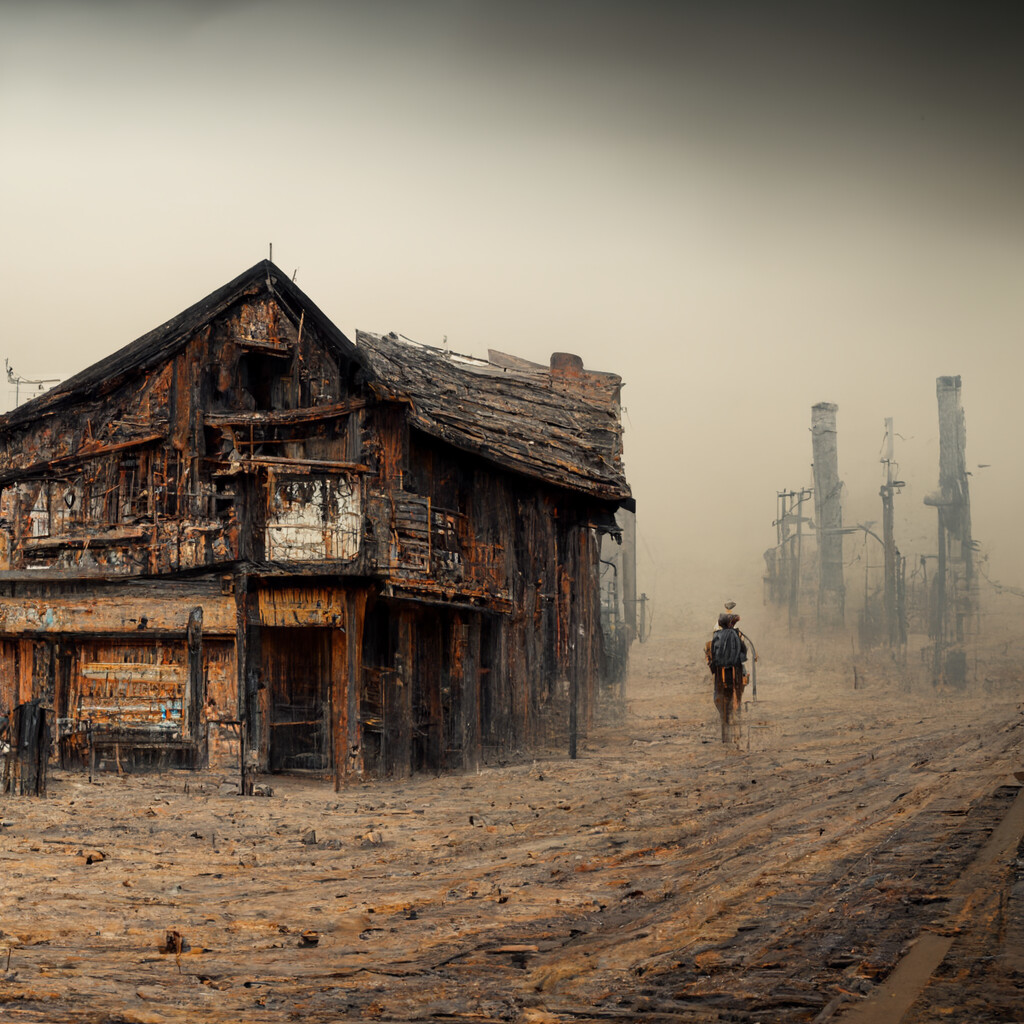 ArtStation - Cowboy walking in ghost town smokey dusty day | Artworks