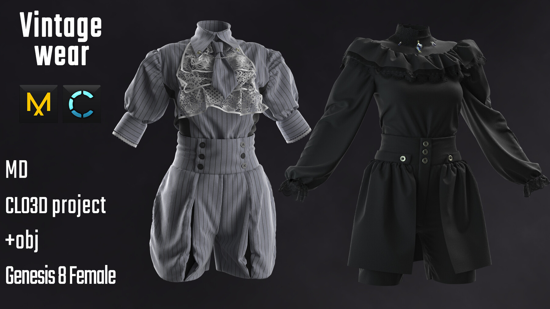 Vadim Meshcherekov - Vintage Wear. Marvelous Designer / Clo 3D project ...