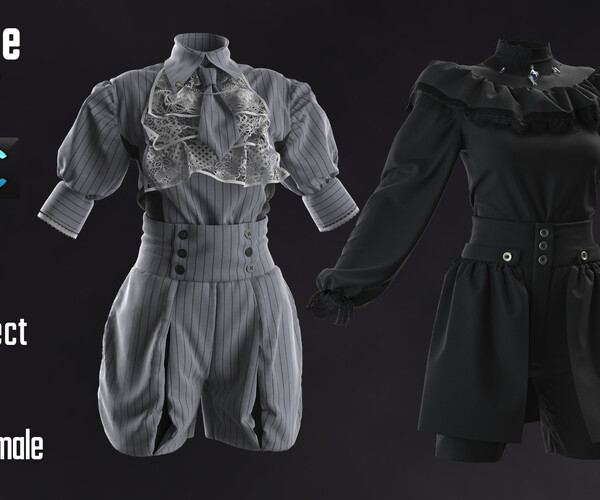 ArtStation - Vintage Wear. Marvelous Designer / Clo 3D project +obj ...