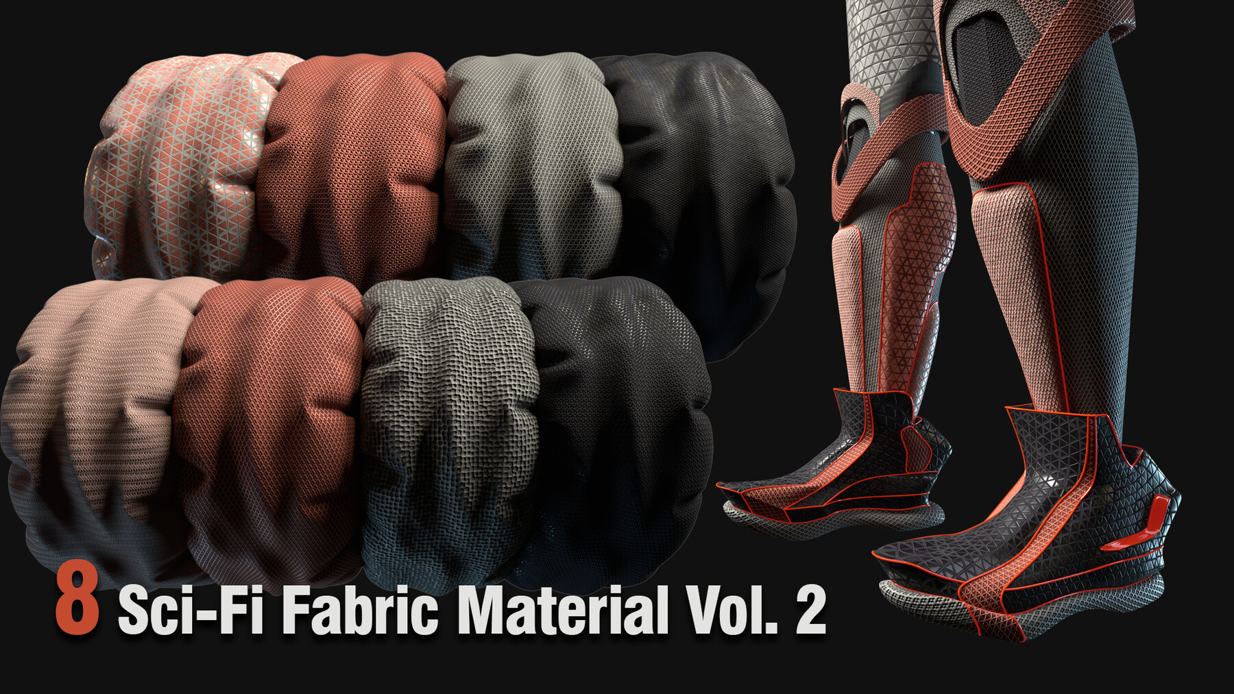 ArtStation - 8 Sci-Fi Fabric Material Vol. 2 (.SBSAR) | Resources