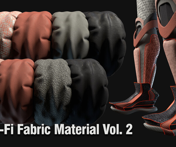 ArtStation - 8 Sci-Fi Fabric Material Vol. 2 (.SBSAR) | Resources