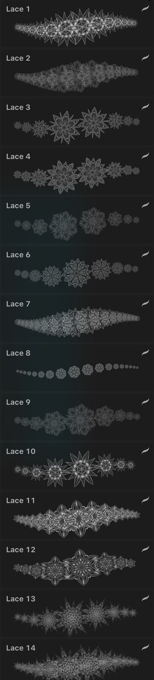 ArtStation - Procreate ornament/lace brush set | Brushes