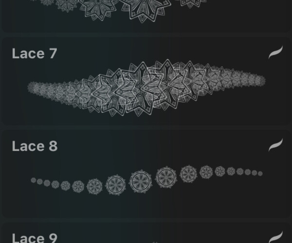 ArtStation - Procreate ornament/lace brush set | Brushes