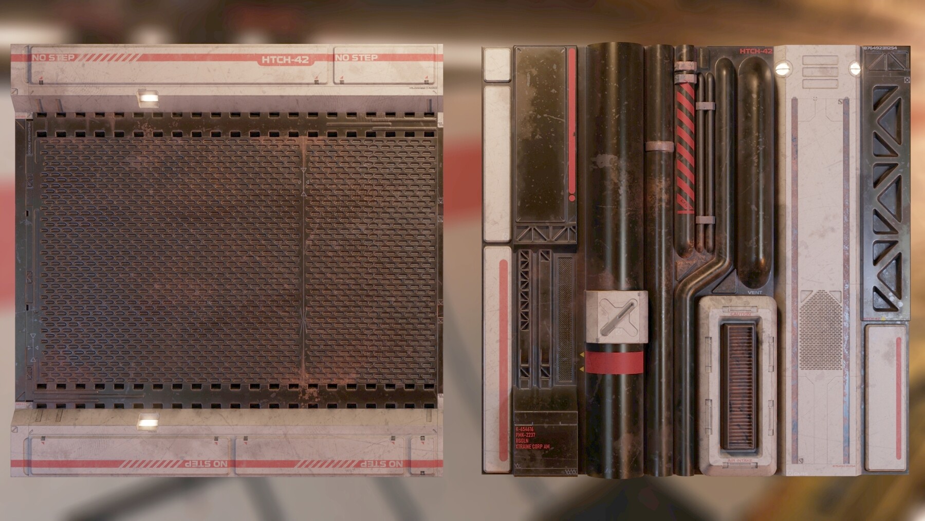 ArtStation - 4 Sci-fi corridor trim sheet textures - [White/Metal/Rust ...