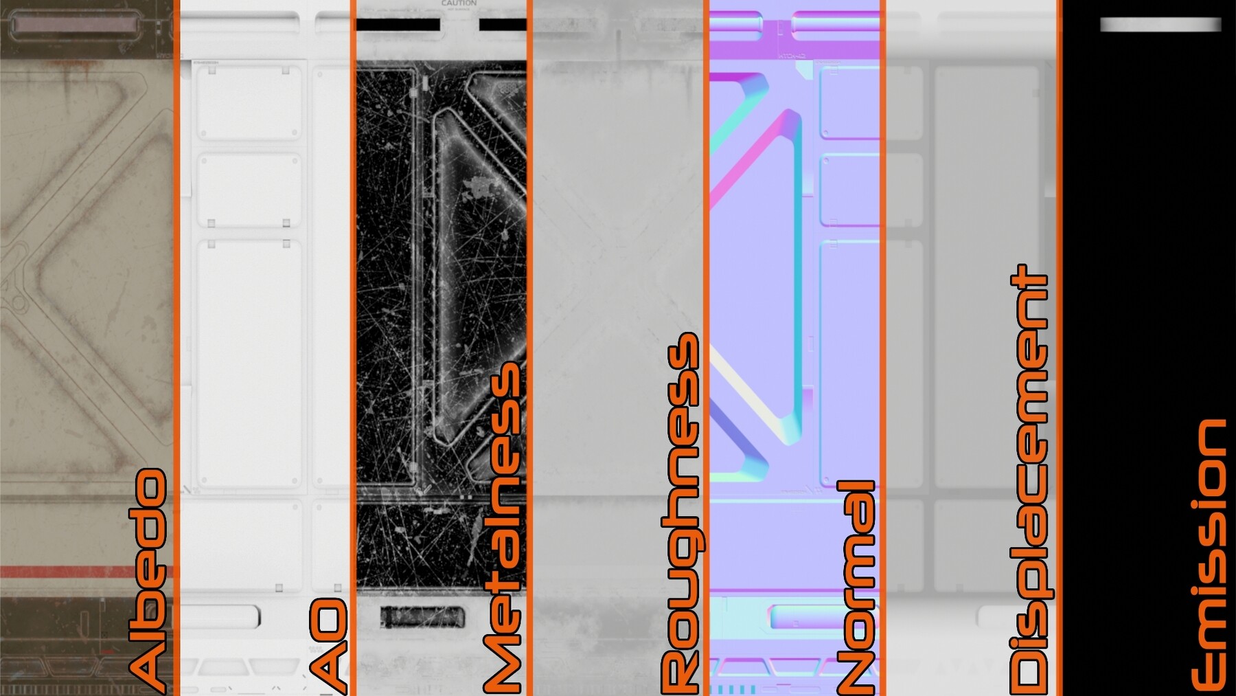 ArtStation - 4 Sci-fi corridor trim sheet textures - [White/Metal/Rust ...