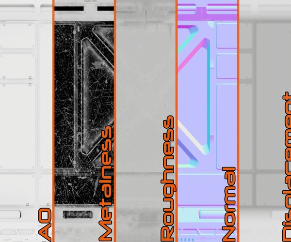 ArtStation - 4 Sci-fi corridor trim sheet textures - [White/Metal/Rust ...