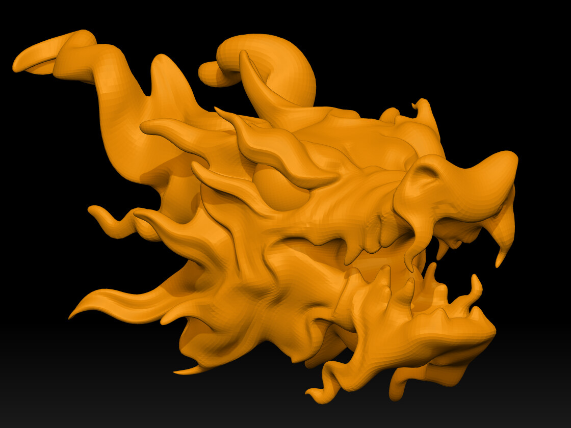 ArtStation - Japanese fire dragon head .obj and .stl files | Resources