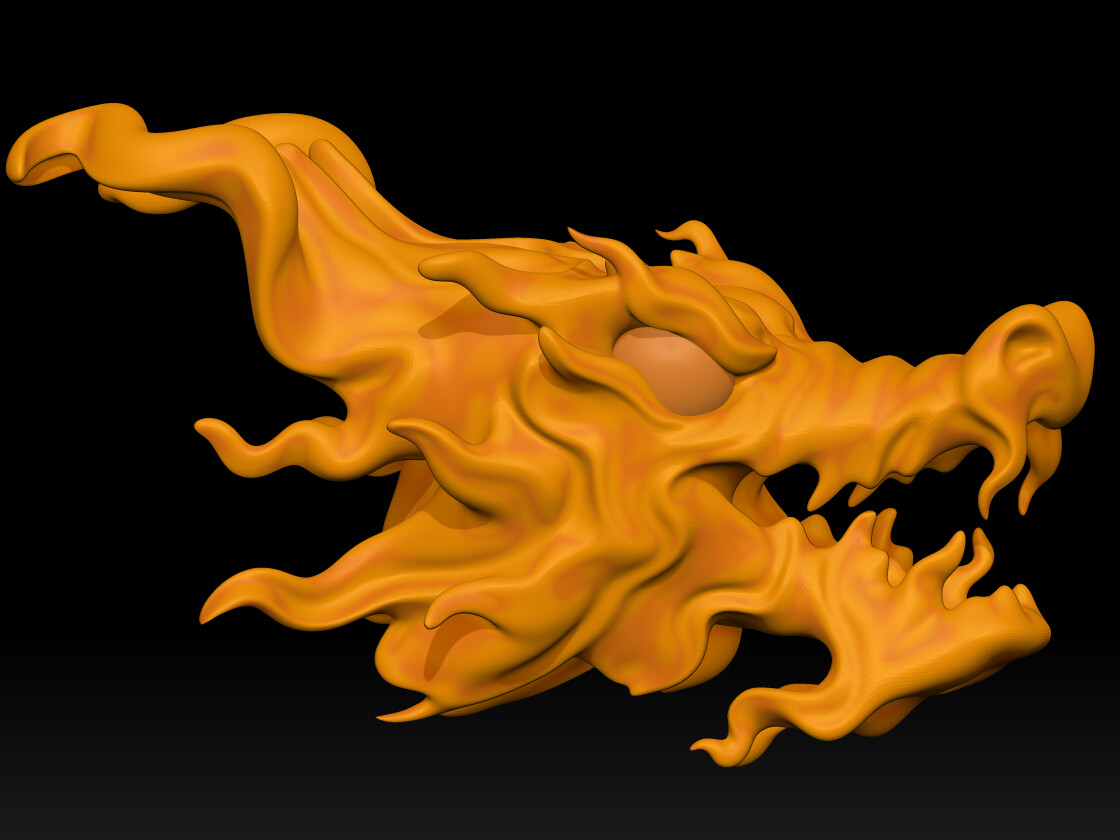 ArtStation - Japanese fire dragon head .obj and .stl files | Resources