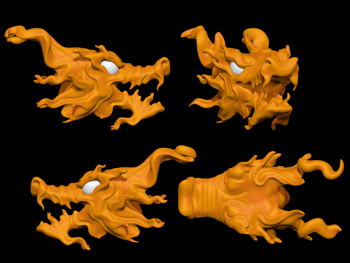 ArtStation - Japanese fire dragon head .obj and .stl files | Resources