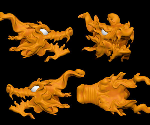 ArtStation - Japanese fire dragon head .obj and .stl files | Resources