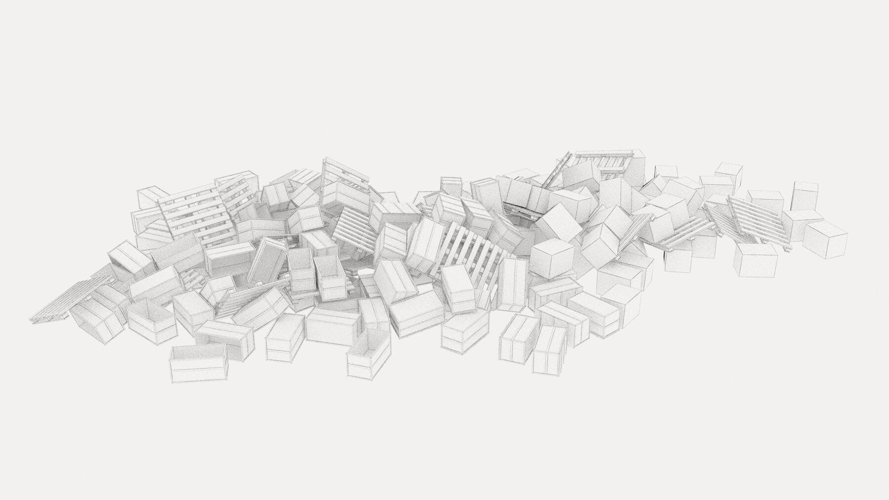 ArtStation - wood and cardboard boxes pallet pile 3 | Game Assets